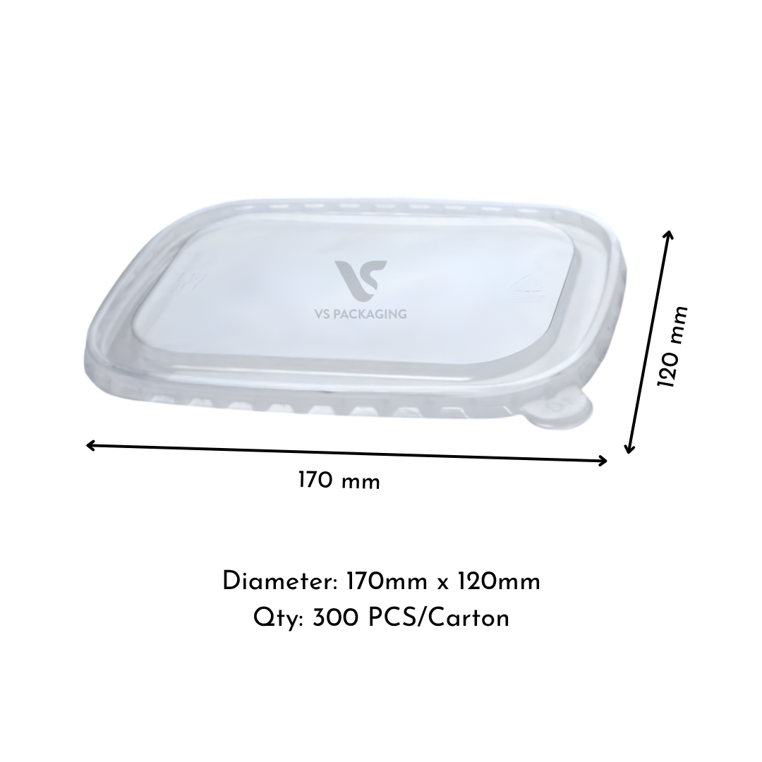 PP Lids for Kraft Rectangular Containers 500 ml – 1000 ml | Microwave-Safe (300 / CTN) | VS ...
